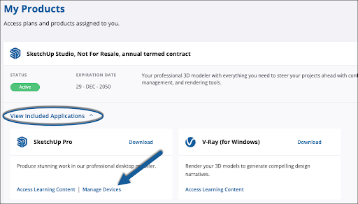 Deauthorizing Devices in the AMP | SketchUp Help
