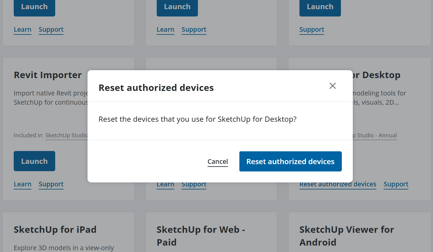 Deauthorizing Devices in the Admin Console | SketchUp Help