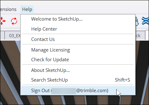Logging Out of SketchUp | SketchUp Help