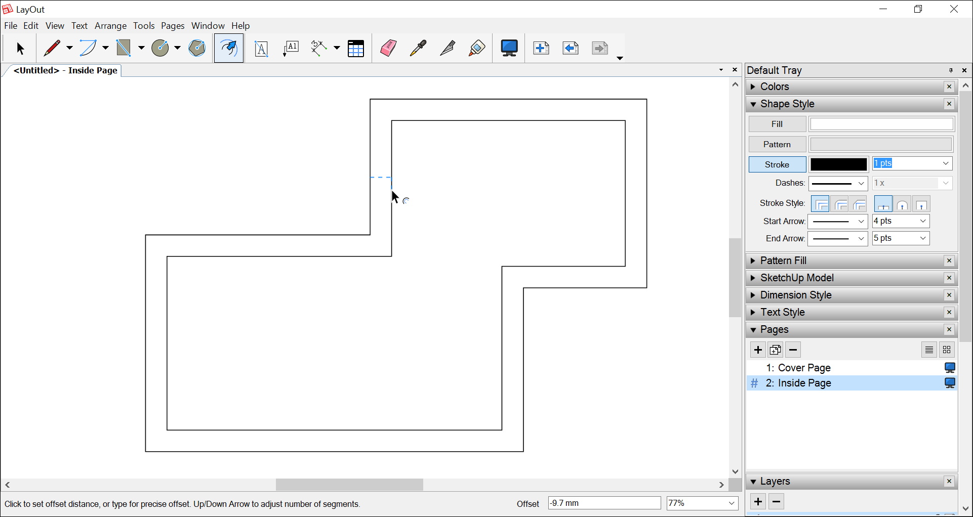 Offsetting A Line Or Shape SketchUp Help